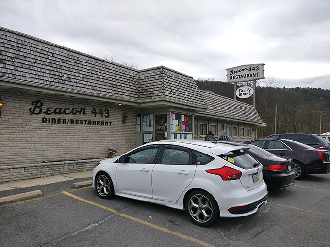 The unassuming exterior of Beacon 443 proves once again that culinary treasures often hide in plain sight along Pennsylvania's highways.