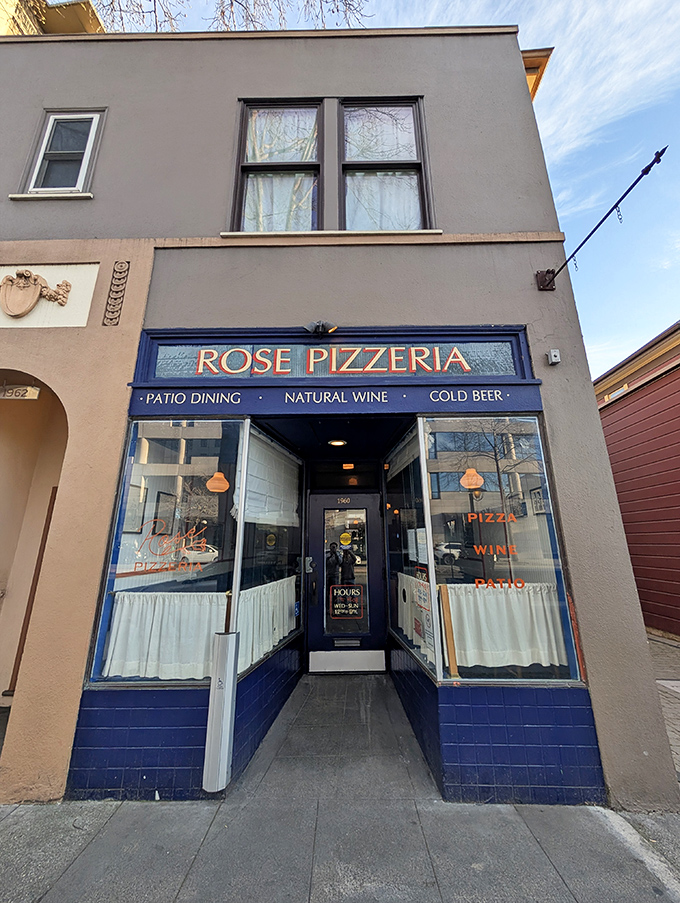 Rose Pizzeria's unassuming storefront hides Berkeley's best-kept pizza secret – sometimes the greatest treasures come in simple packages.