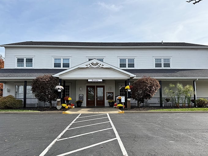 The unassuming exterior of Amish Door Restaurant belies the culinary treasures within. Like finding a Michelin star hiding in your grandmother's kitchen.