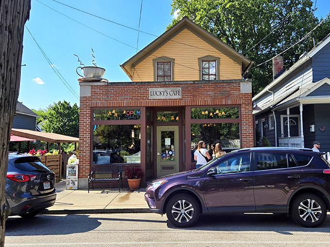 This charming brick facade whispers "come in, we've got something special waiting" to every passerby.