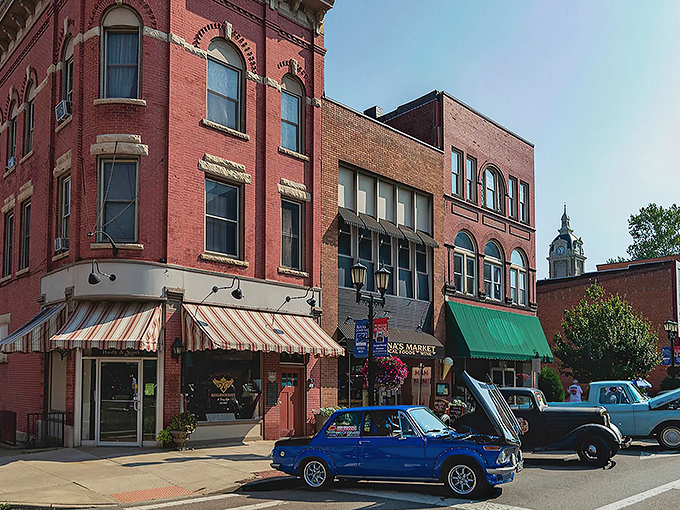 The historic Colley Block stands as a testament to Cambridge's architectural heritage, where brick facades tell stories of generations past.