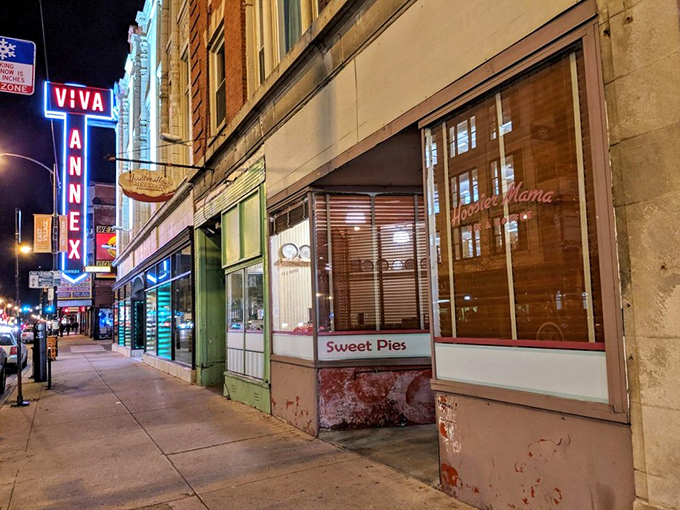 The unassuming storefront that houses Chicago's best-kept pie secret, where "Sweet Pies" means serious business.