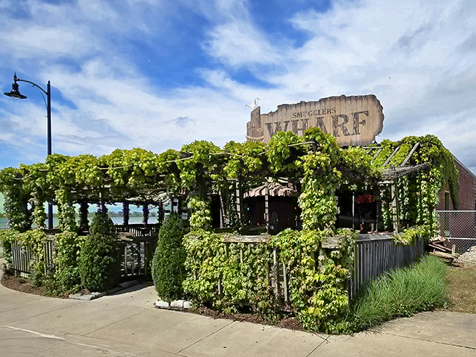 Mother Nature's favorite restaurant? This vine-covered waterfront gem looks like it was decorated by the world's most talented gardener.