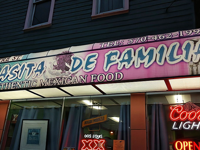 The teal-colored historic building on Centre Street stands out like a culinary beacon. No fancy frills, just the promise of authentic Mexican goodness waiting inside.