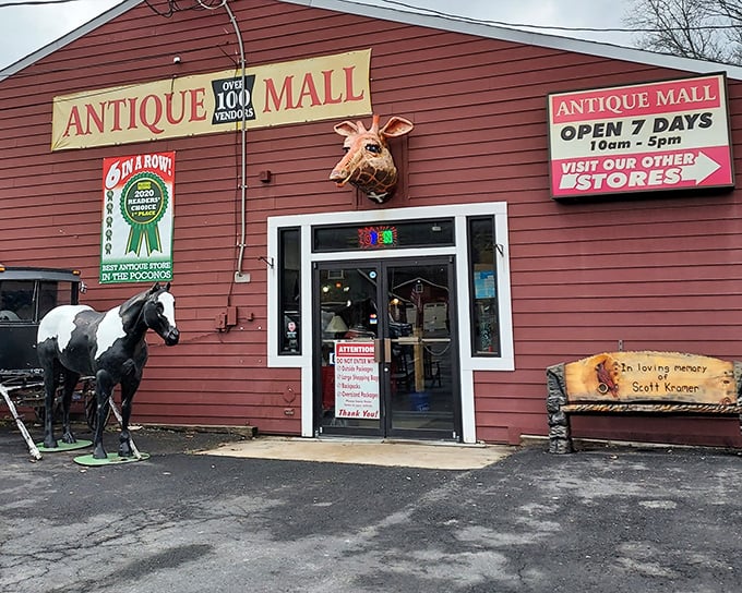 The quirky exterior promises adventure with its moose head sentinel and horse statue greeter—like a carnival barker for nostalgia enthusiasts.
