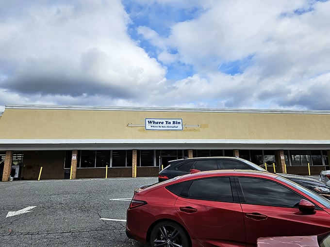The unassuming exterior of Where Ya Bin in Concord hides a treasure trove within. Like finding a secret passage in your own hometown.
