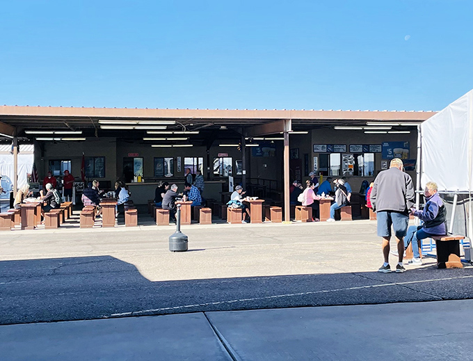 Welcome to treasure hunter heaven! The entrance to Mesa Market Place Swap Meet beckons with the promise of discoveries waiting just beyond those doors.