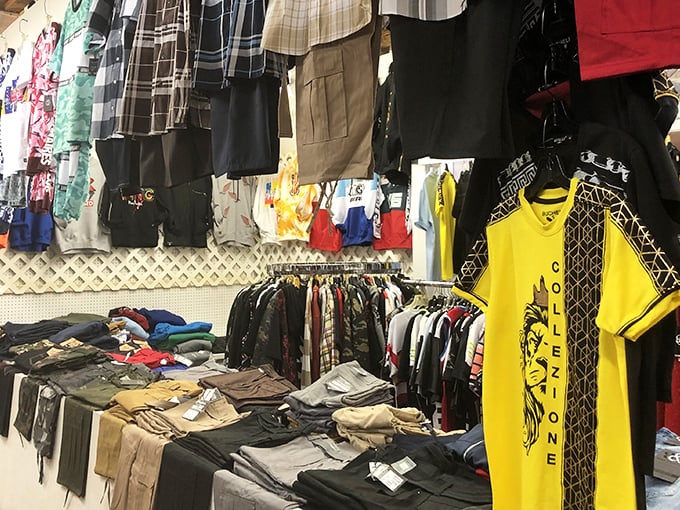 The wig section at Route 13 Market gives new meaning to "trying on different personalities." Hundreds of options await those brave enough to reinvent themselves for a day—or forever.