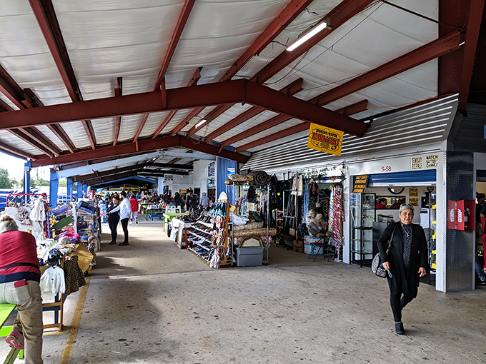 From above, Beach Boulevard Flea Market resembles a retail fortress—a sprawling compound where treasure hunters gather to seek their next great find.