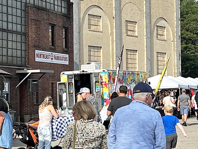 The industrial bones of Youngstown's manufacturing past create the perfect backdrop for treasure hunters seeking one-of-a-kind finds.