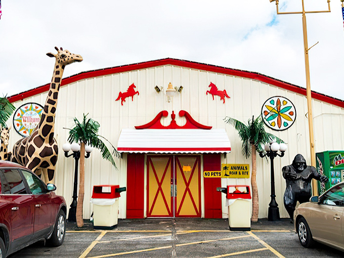 Those iconic giraffes perched atop Traders World's red roofs are like Ohio's version of the Hollywood sign—you know adventure awaits beneath them.