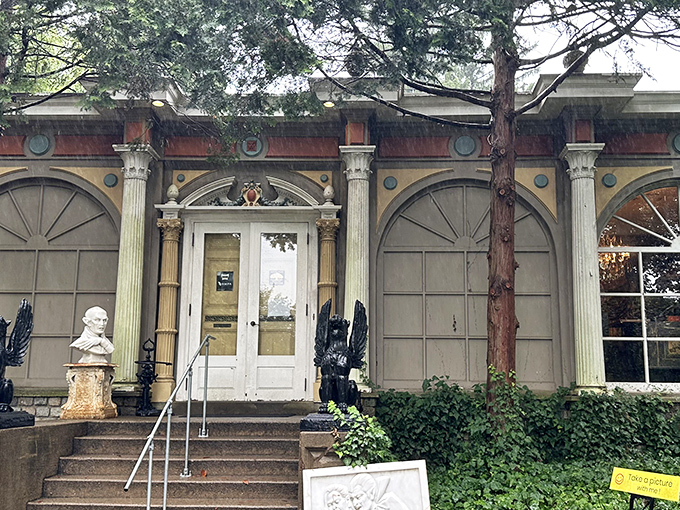 The classical façade of VAMPA belies what lurks within – like finding a portal to the supernatural disguised as your neighbor's fancy porch.