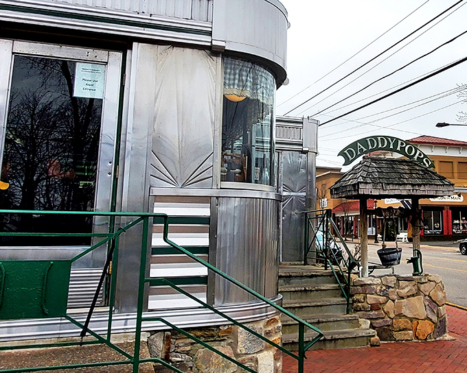 The classic stone pillars and vintage signage of Daddypops aren't just welcoming you to breakfast—they're inviting you to step back in time.