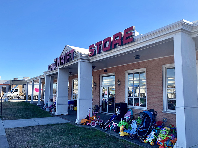 The brick facade with bold red lettering isn't just a storefront—it's the gateway to Virginia Beach's most magical treasure hunt. Your wallet will thank you.
