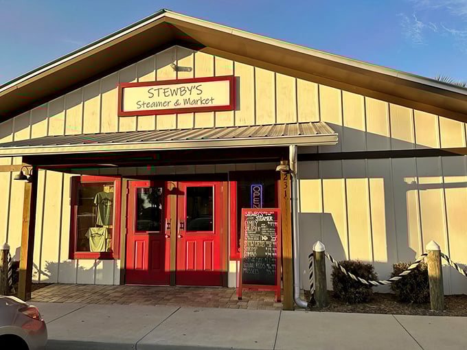 The wooden exterior of Stewby's Seafood Shanty promises no pretension—just the honest-to-goodness seafood treasures that await inside this Fort Walton Beach institution.
