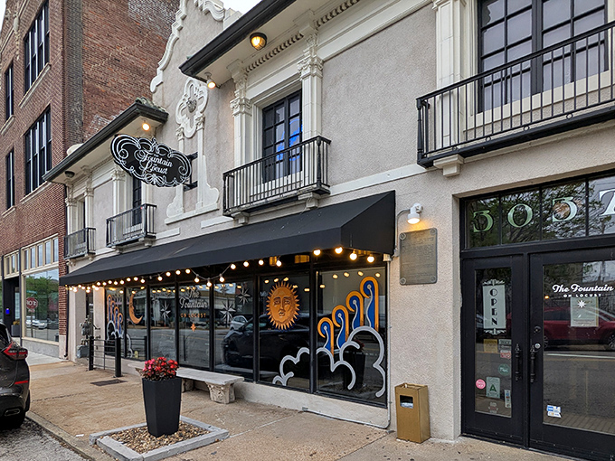The Art Deco façade beckons like a time machine disguised as a restaurant. Those celestial window paintings practically wink at passersby.