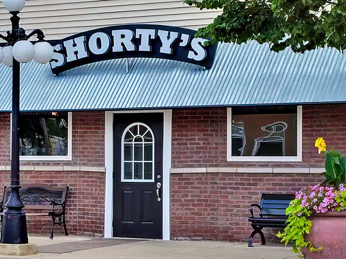 Shorty's welcoming brick façade with its iconic blue metal awning feels like a small-town secret you can't wait to share with friends.