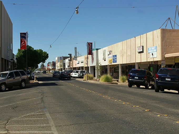 The historic Masonic Temple stands as a testament to El Centro's past, its weathered façade telling stories that stretch back generations.
