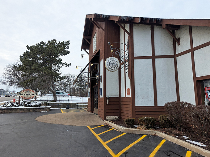 A charming slice of Bavaria in Illinois, the Bavarian Lodge welcomes guests with Alpine architecture and cozy vibes—even on snowy days.