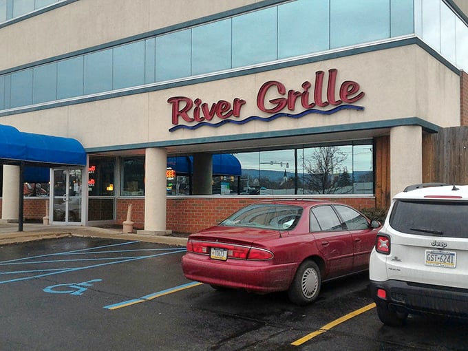 The unassuming exterior of River Grille hides culinary treasures within—proof that in Pennsylvania, you should never judge a restaurant by its storefront.