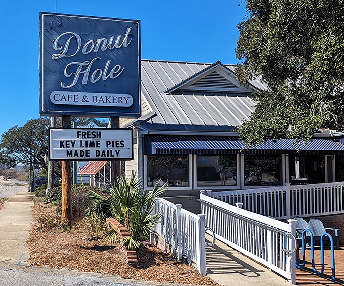 The sign says it all – fresh key lime pies made daily. In Florida, that's not just breakfast, it's practically a constitutional right.