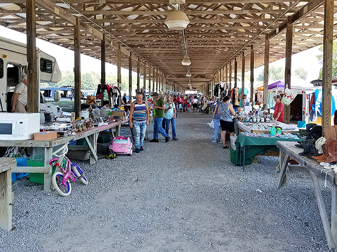 The unassuming exterior of Big D Flea Market beckons with the promise of treasures within. Like a retail TARDIS—bigger on the inside than physics should allow.