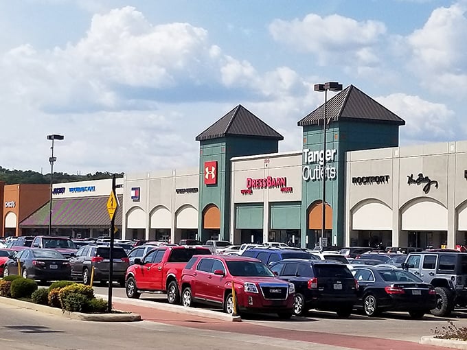 The iconic teal tower of Tanger Outlets Branson stands like a retail lighthouse, beckoning shoppers with promises of designer deals and discount treasures.
