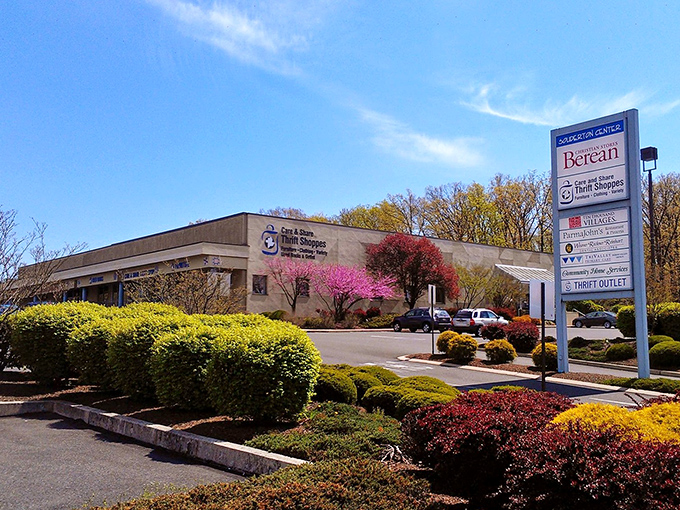 The unassuming exterior of Care & Share Thrift Shoppes belies the treasure trove within. Spring blossoms and manicured landscaping welcome bargain hunters to this Souderton gem.