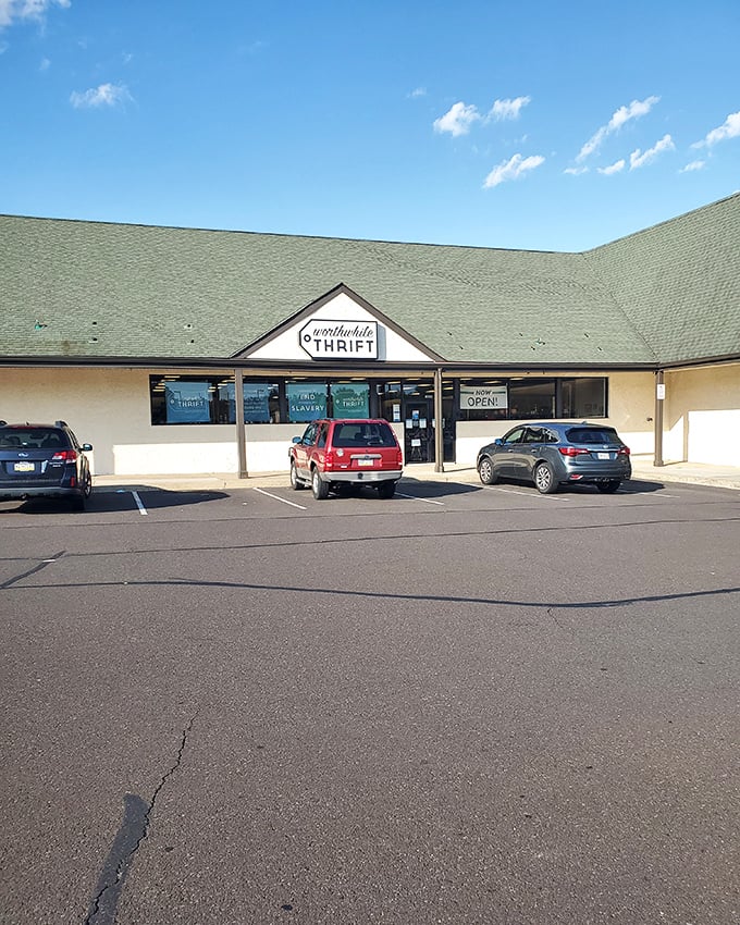 The unassuming exterior hides a treasure trove that would make any bargain hunter's heart skip a beat.