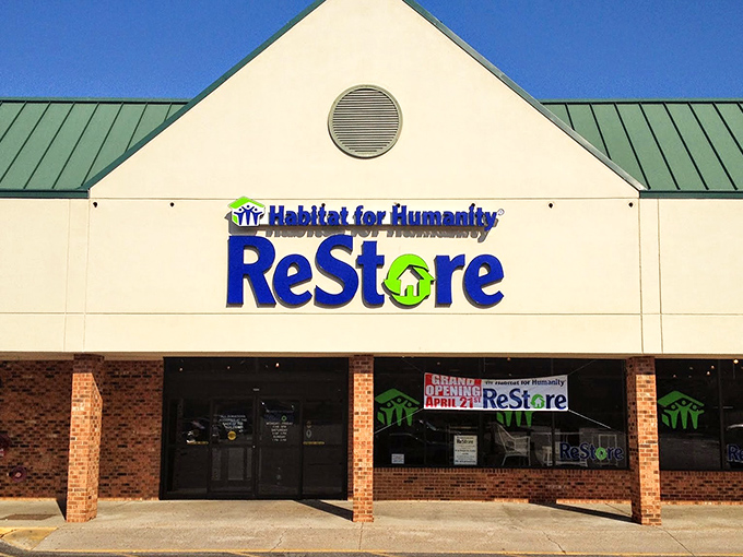 The unassuming exterior of ReStore Williamsburg hides a treasure trove within, like finding a speakeasy for furniture enthusiasts.