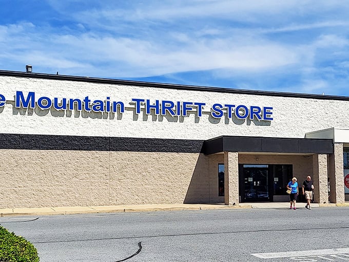 The unassuming exterior of Blue Mountain Thrift Store – where Pennsylvania's greatest secondhand treasures hide behind a modest façade.