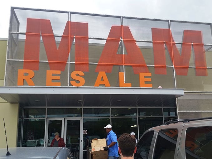 The unassuming exterior of MAM Resale Store belies the treasure trove within. Houston's bargain hunters know this façade is the gateway to thrifting paradise.