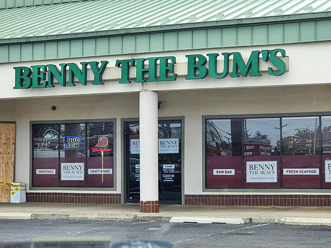 The unassuming green-roofed exterior of Benny The Bum's might not scream "culinary destination," but remember—the best seafood often hides in the most modest packages.