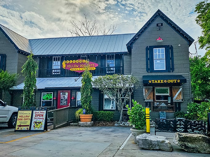 The historic gray building with its cheerful yellow sign beckons like an old friend who happens to make killer BBQ. Welcome to flavor country!