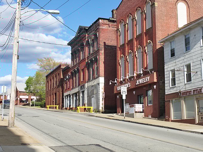Connellsville's historic downtown reveals itself like a time capsule with brick facades telling stories of past prosperity, waiting for your footsteps to add to its history.