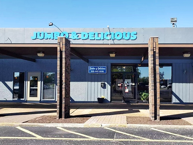 The unassuming blue facade of Jumbo & Delicious stands like a culinary fortress in Hendersonville, promising treasures that far exceed its modest exterior.