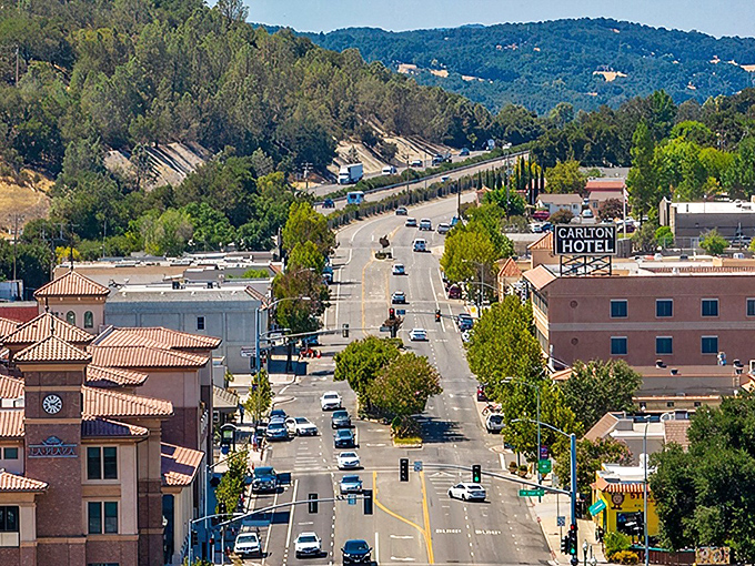 Downtown Atascadero welcomes you with its wide streets and Spanish-inspired architecture, where small-town charm meets California sunshine.