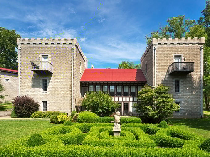 Stone towers and crenellated walls rise from the Ohio countryside like a medieval mirage. Autumn's golden touch makes this fairy tale even more enchanting.