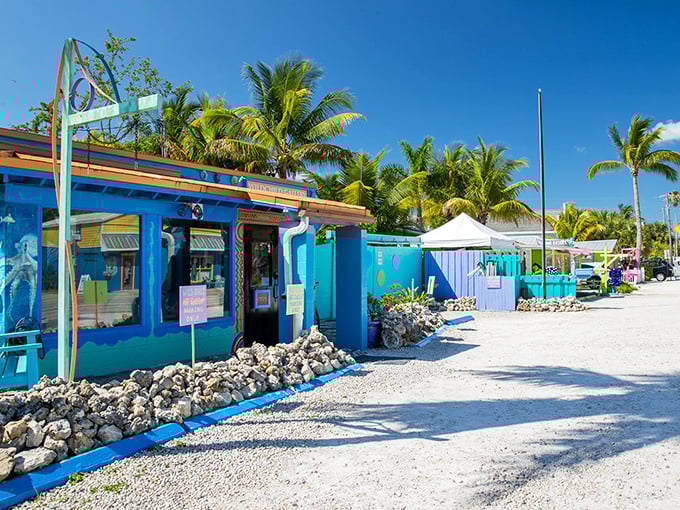 Matlacha's vibrant storefronts look like they were painted by an artist who couldn't decide on a favorite color—and thankfully chose them all.