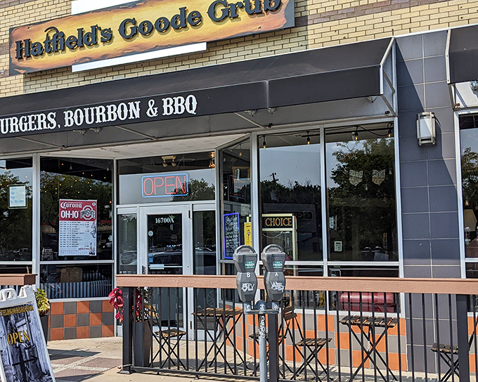 The storefront beckons like a Southern siren, with its rustic sign and promise of comfort food that makes your heart skip a barbecue beat.