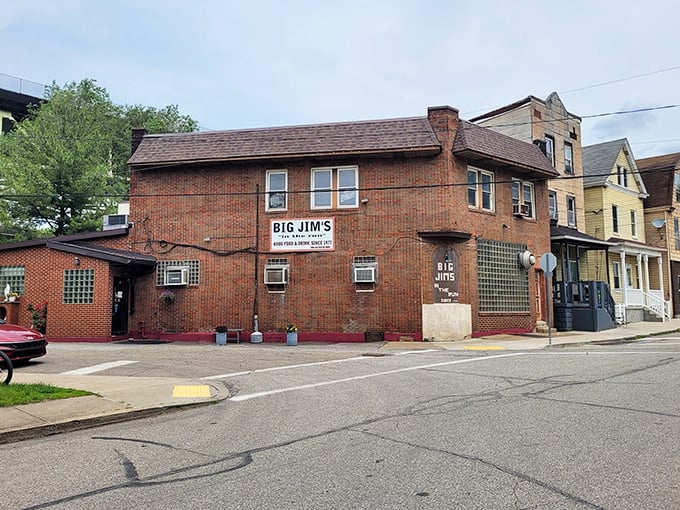 The unassuming brick exterior of Big Jim's might not scream "culinary destination," but locals know this Pittsburgh corner holds legendary status in the city's food scene. 