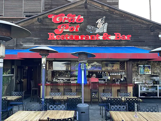 The weathered wood exterior screams "authentic seafood joint" – exactly the kind of place where memorable meals and maritime stories are born.