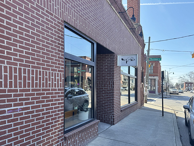 The unassuming brick exterior of Fox in the Snow belies the culinary wonderland within. Like finding a secret door to pastry paradise in Columbus.