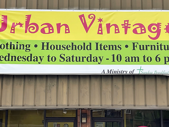 The storefront speaks volumes with its colorful circular signs—each one a portal to possibility and proof that treasure hunting begins before you even step inside.