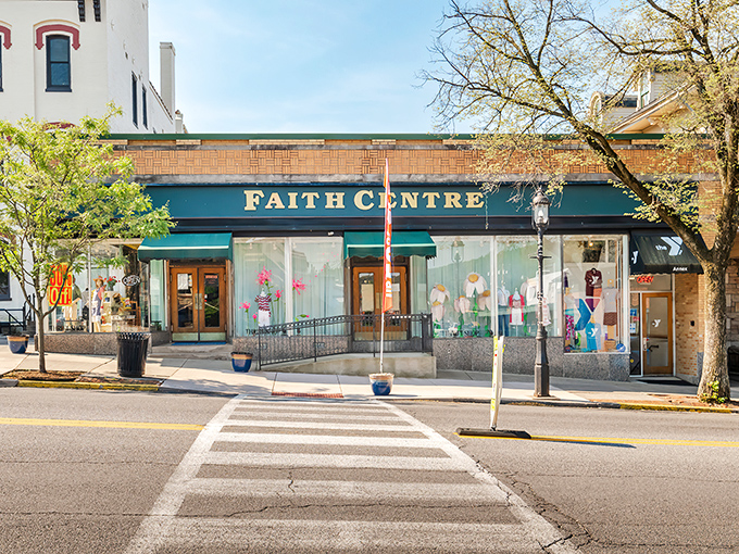 The iconic Faith Centre storefront in downtown Bellefonte beckons like a siren song to thrift enthusiasts. That green awning might as well be a welcome mat to treasure hunters.