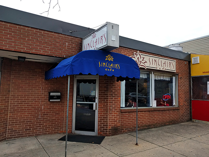 The unassuming brick exterior of Sinclair's Cafe in Newark might not stop traffic, but locals know this blue-awninged treasure is worth slamming on the brakes for.