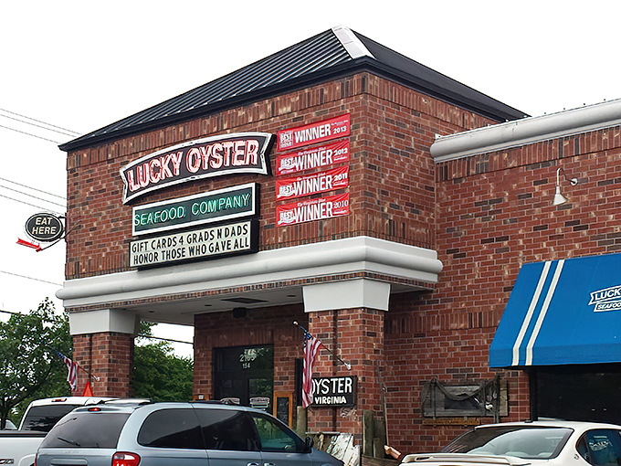 The brick fortress of flavor announces itself with multiple "Winner" banners – a restaurant that doesn't just talk the talk but walks the delicious walk.