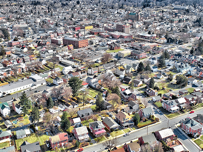 Ephrata from above reveals its perfect small-town layout—a place where Norman Rockwell would feel right at home while checking his GPS pronunciation.