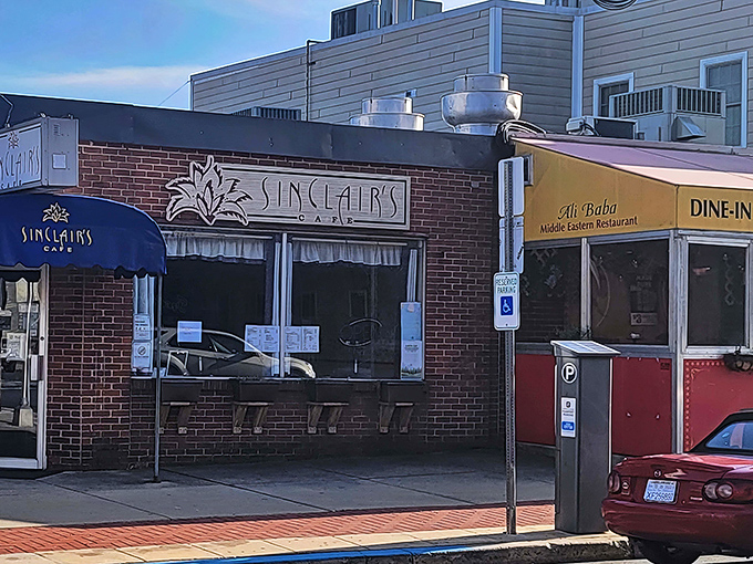 The unassuming brick exterior of Sinclair's Cafe in Newark might not stop traffic, but locals know this blue-awninged treasure is worth slamming on the brakes for.