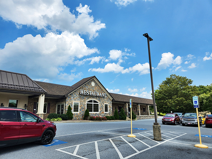 The stone facade welcomes hungry travelers like a beacon of comfort food hope. This isn't just a restaurant—it's a destination worth the drive.